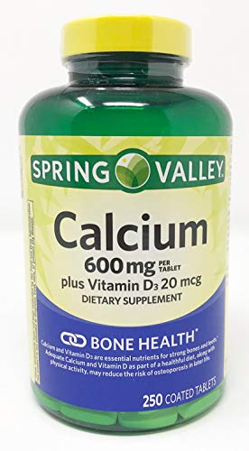 Spring Valley Natural Vitamin D Bone Health Calcium- 600mg and 250 tablets by Spring Valley