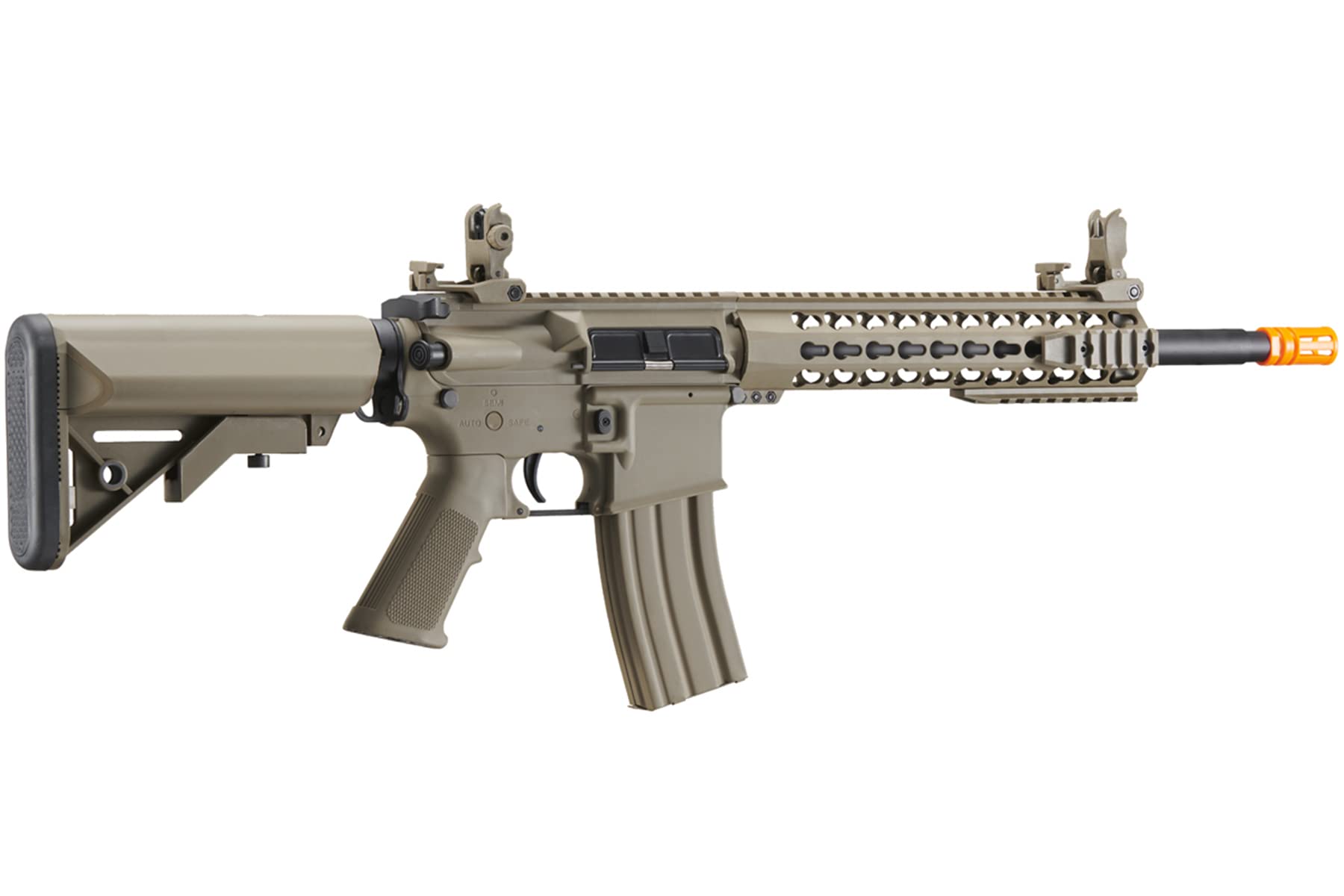 Lancer Tactical Gen 2 LT-19 Airsoft M4 Carbine 10" Electric Full/Semi-Auto Airsoft AEG Rifle, Included 6mm 0.20g BBS, Charger, and Battery (Polymer/Desert)