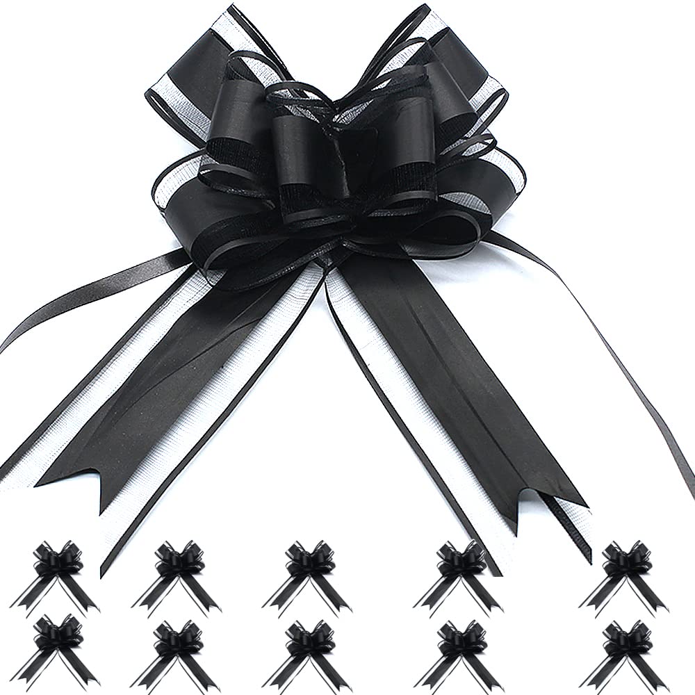 WDHHNP 20 PCS Large Bow Gift Wrapping Bows, Wedding Gift Blue Ribbon Laorgan Yarn Ribbon Bow, Party Birthday Holiday Gift Wrapping Bow, Christmas, Valentine's Day Present Decoration Bow.