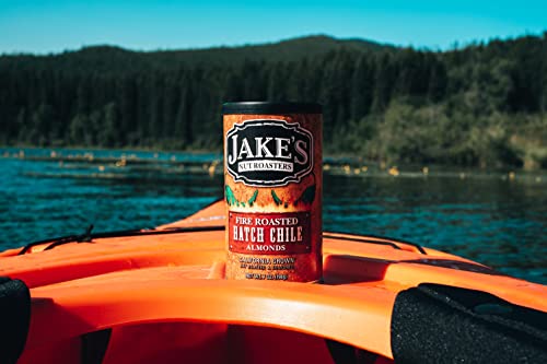 Jake's Nut Roasters - Fire Roasted Hatch Chile Almonds (2 Pack) Whole Dry Roasted Seasoned Almonds - High-Protein Snack with a Spicy Southwest Flavor