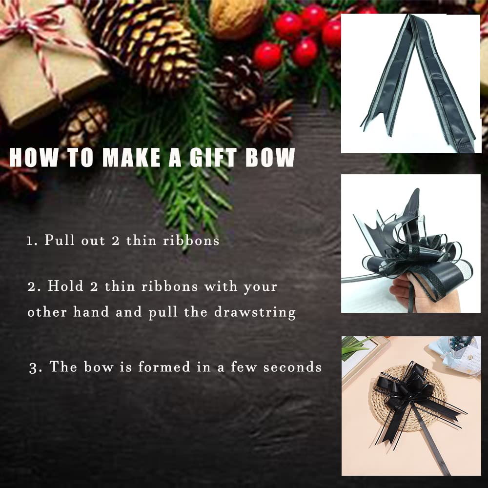 WDHHNP 20 PCS Large Bow Gift Wrapping Bows, Wedding Gift Blue Ribbon Laorgan Yarn Ribbon Bow, Party Birthday Holiday Gift Wrapping Bow, Christmas, Valentine's Day Present Decoration Bow.