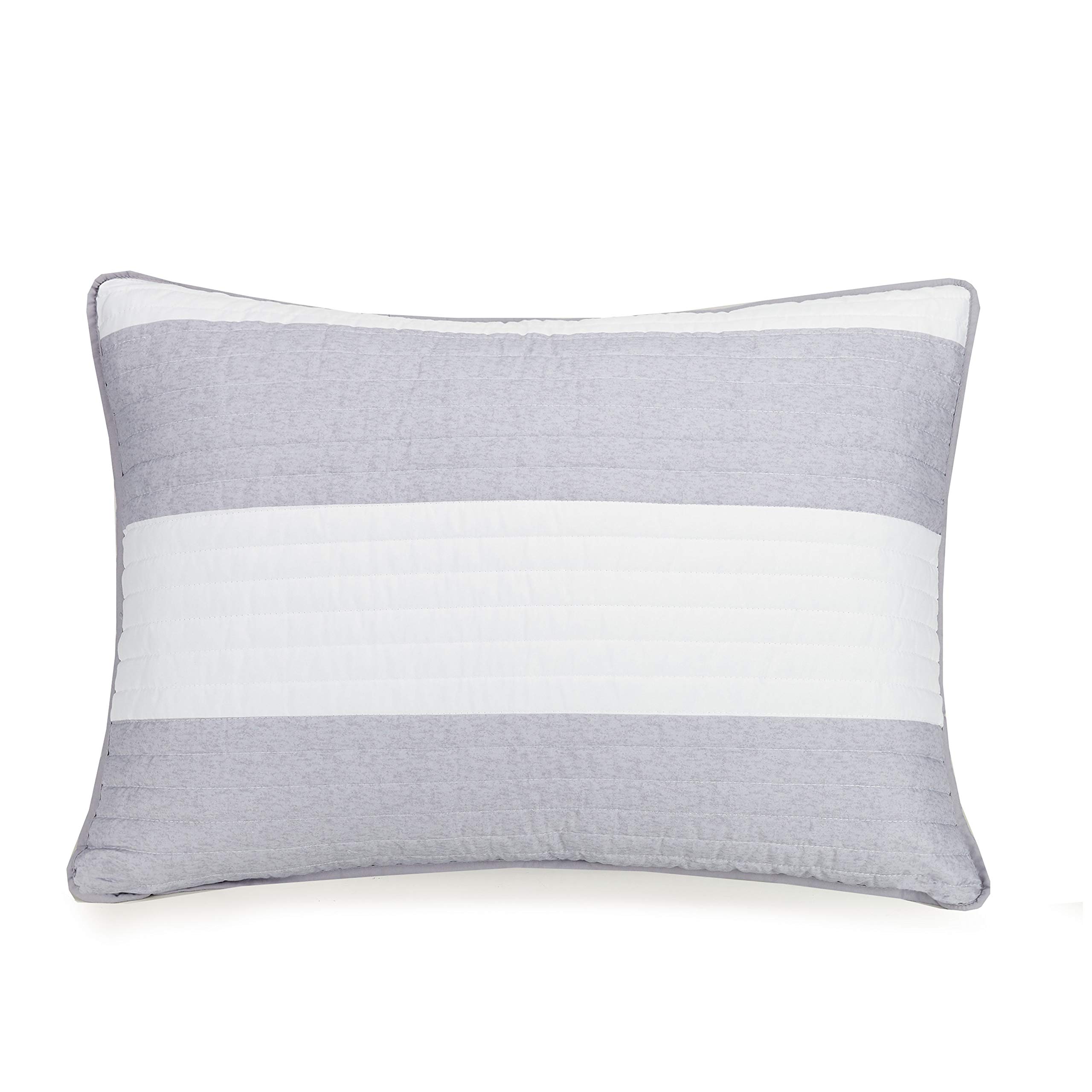 URBAN PLAYGROUND All Seasons Lavelle Gray/White Stripe Quilt Set - 2 Piece Soft Brushed Microfiber Kids Bedding Set for Boys/Girls – Machine Washable (Twin)
