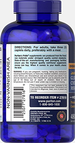 Glucosamine, Chondroitin & MSM-3 Per Day Formula by Puritanās Pride