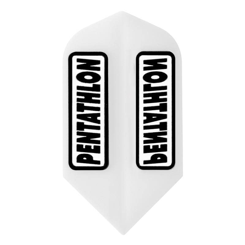 US Darts 3 Sets (9 Flights) Pentathlon Slim White Dart Flights - Extra Tough, 100 Micron