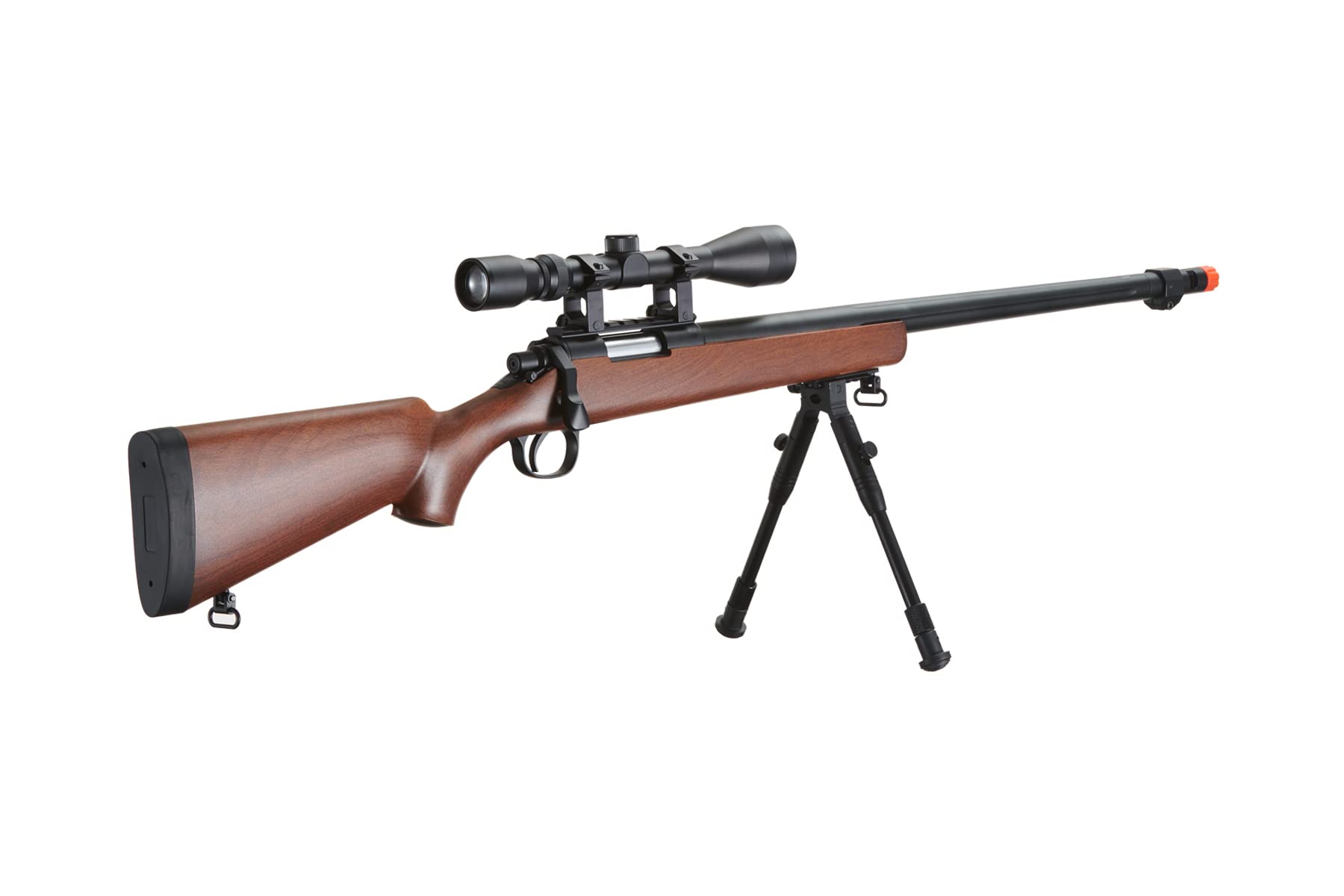 Well MB03 Airsoft Sniper Rifle W/Scope and Bipod - Wood