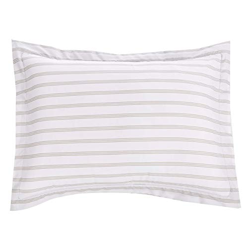 Amazon Basics 3-Piece Lightweight Microfiber Duvet Cover Set with Zipper Closure, King, Taupe Stripe, Striped