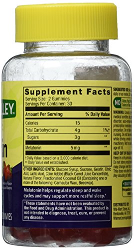 Spring Valley Adult Gummy Melatonin 5mg - Natural Strawberry Flavor - Single Bottle with 60 Gummies