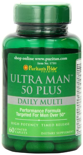 Puritan's Pride High Potency Ultra Man 50 Plus Coated Caplets, 60 Count