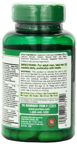Puritan's Pride High Potency Ultra Man 50 Plus Coated Caplets, 60 Count