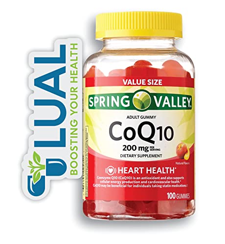 Spring Valley CoQ10. Includes Luall Fridge Magnetic + Spring Valley CoQ10 Rapid Release (CoQ10, 200 mg, 100 Gummies)