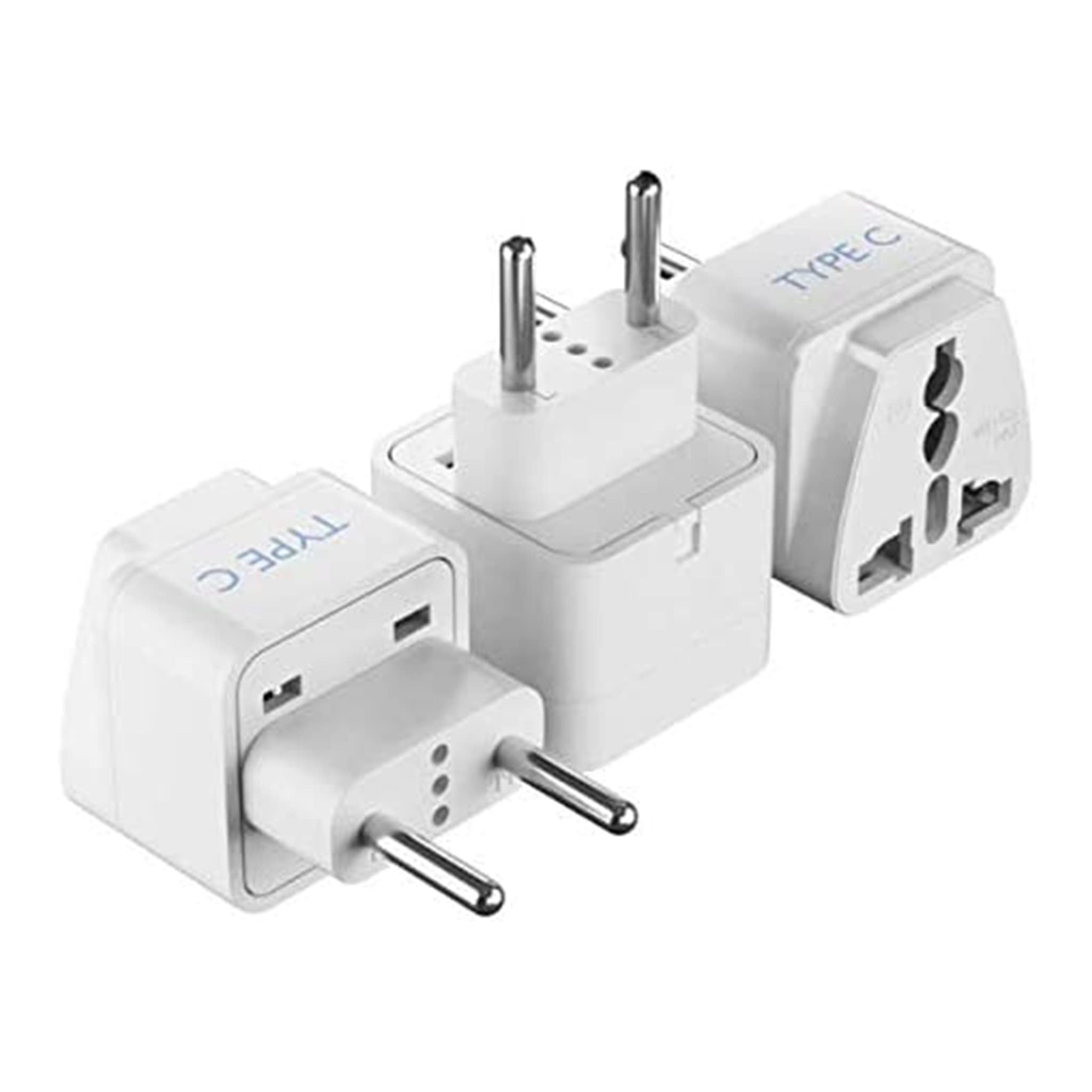 Ceptics European Travel Plug Adapter (Type C), Universal to European EU, Power Charge your Electronics in Italy, Greece, Germany, Outlet Adaptor 3 Pack