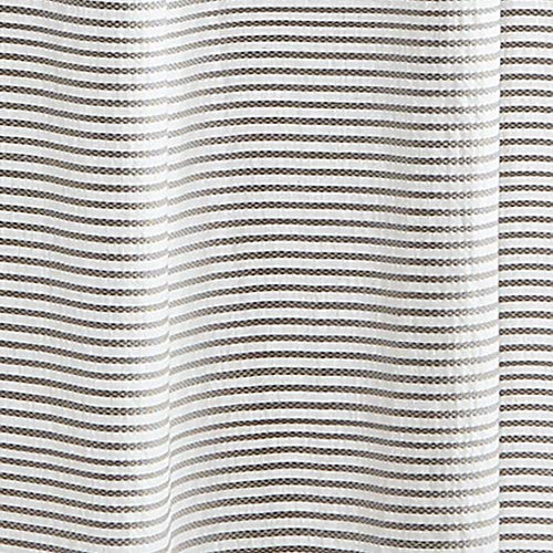 Peri Home Panama Stripe Boho Farmhouse Tassel Shower Curtain 100% Cotton Fabric Shower Curtain with Tassels for Bathroom Decor, 72 x 72 inches, Grey