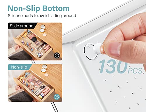 Kootek 31 Pcs Clear Plastic Drawer Organizer Set, 4-Size Bathroom Drawer Organizers Non-Slip Desk Dividers Trays, Versatile Storage Bins for Makeup, Jewelry, Vanity, Bedroom, Kitchen, Office