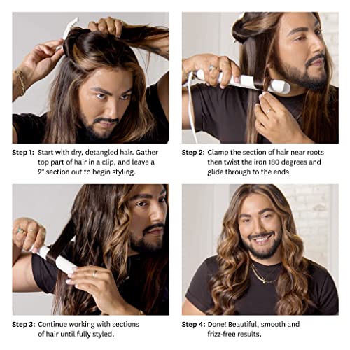 T3 Lucea 1.5” Professional Flat Iron with Wider Plates for Smooth, Frizz-Free Results on Long, Thick or Coarse Hair, Custom Blend Ceramic Straightening & Styling Iron with 9 Adjustable Heat Settings