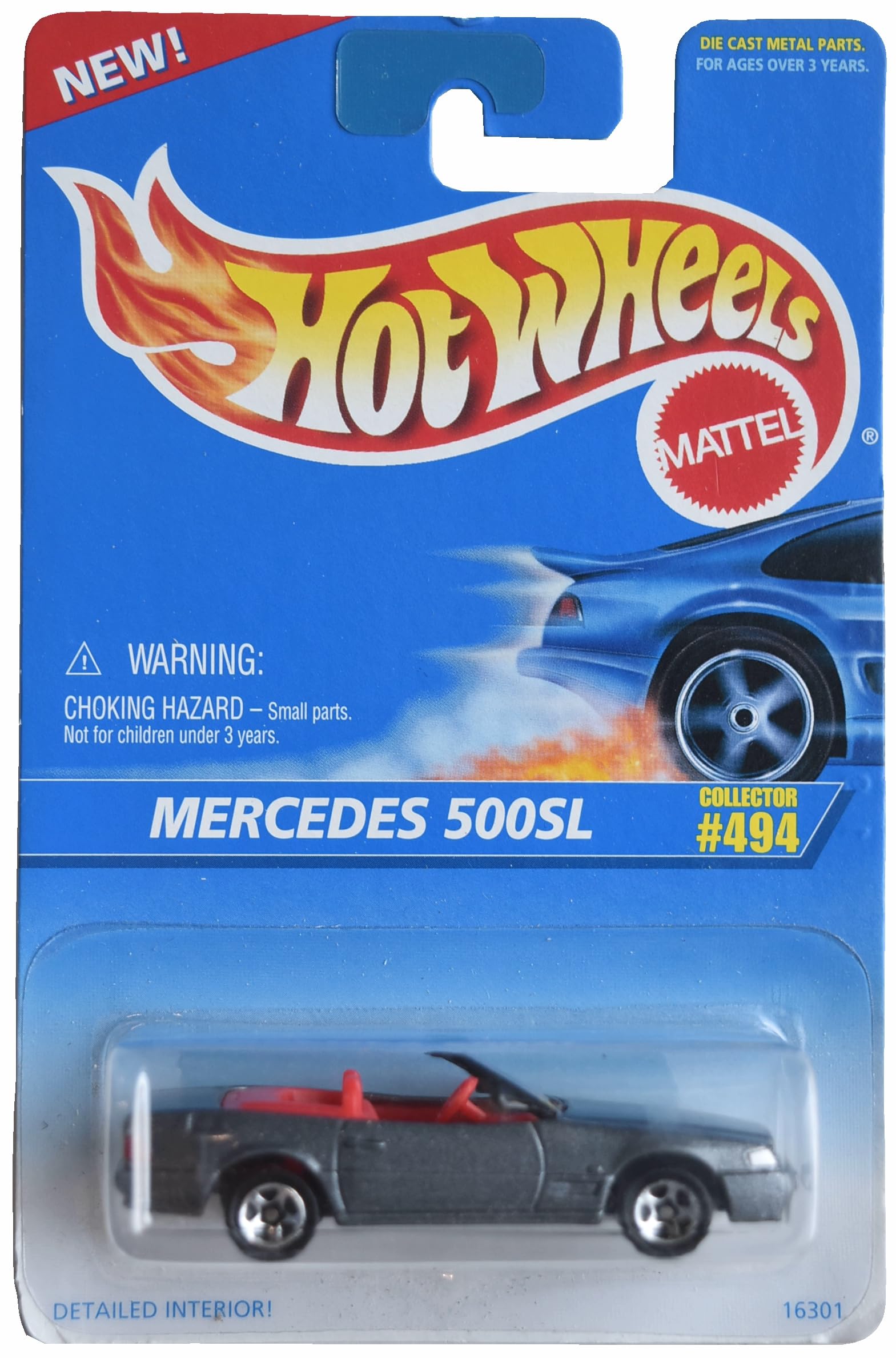 Hot Wheels Mercedes 500SL, Gray Metal Die-Cast Car, 2.5 Inches, Ages 3+