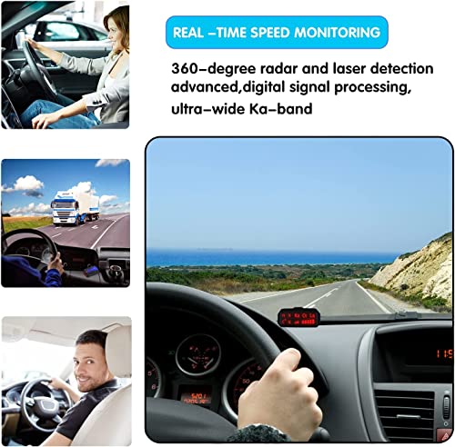New Radar Detector, Driving Aids with Mute Memory, City/Highway Mode, Long Range Detection, Led Display, Ideal Gift for Cars (Blue)