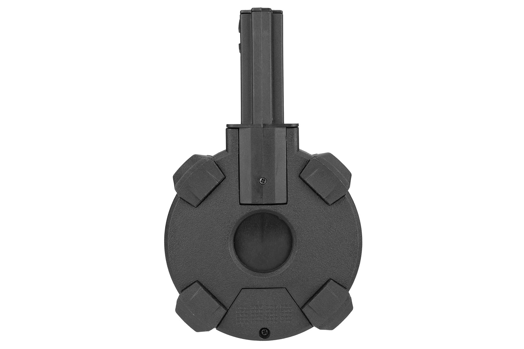 GoldenBall x Sentinel Gears 1200 Rounds Electric Polymer Drum Airsoft Magazine for M4 AEGs, Battery Included - Black