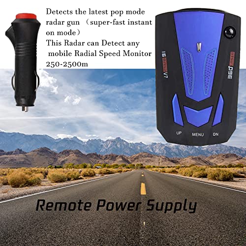 New Radar Detector, Driving Aids with Mute Memory, City/Highway Mode, Long Range Detection, Led Display, Ideal Gift for Cars (Blue)