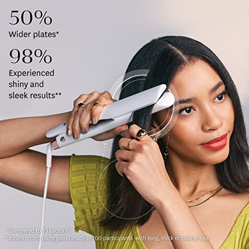 T3 Lucea 1.5” Professional Flat Iron with Wider Plates for Smooth, Frizz-Free Results on Long, Thick or Coarse Hair, Custom Blend Ceramic Straightening & Styling Iron with 9 Adjustable Heat Settings