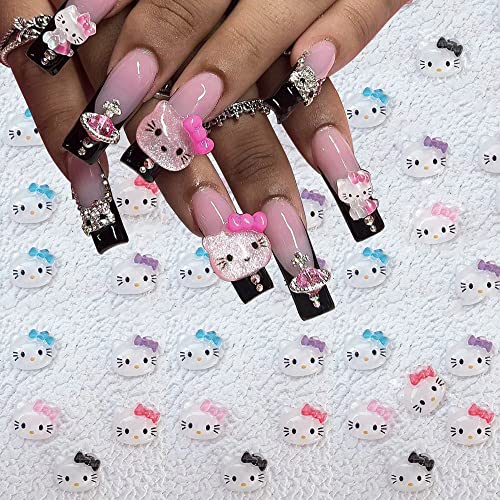 50 Pcs Cute Nail Charms for Acrylic Nails Art Supply Resin Kawaii Nail Jewels Design Cartoon Nail Art Charms Cute Nail Rhinestones Decoration Accessories 0.39 * 0.35 inch