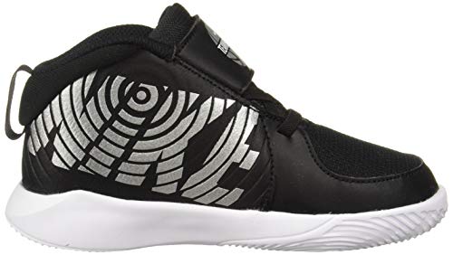 Nike Baby Team Hustle D 9 (TD) Sneaker, Black/Metallic Silver-Wolf Grey, 7C Regular US Toddler