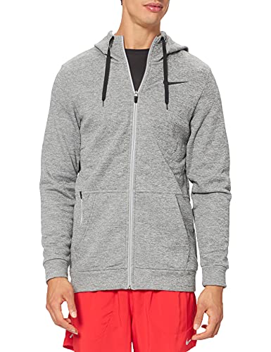 Nike Men's Therma Full-Zip Training Hoodie (XX-Large, Dark Grey Heather/Black)