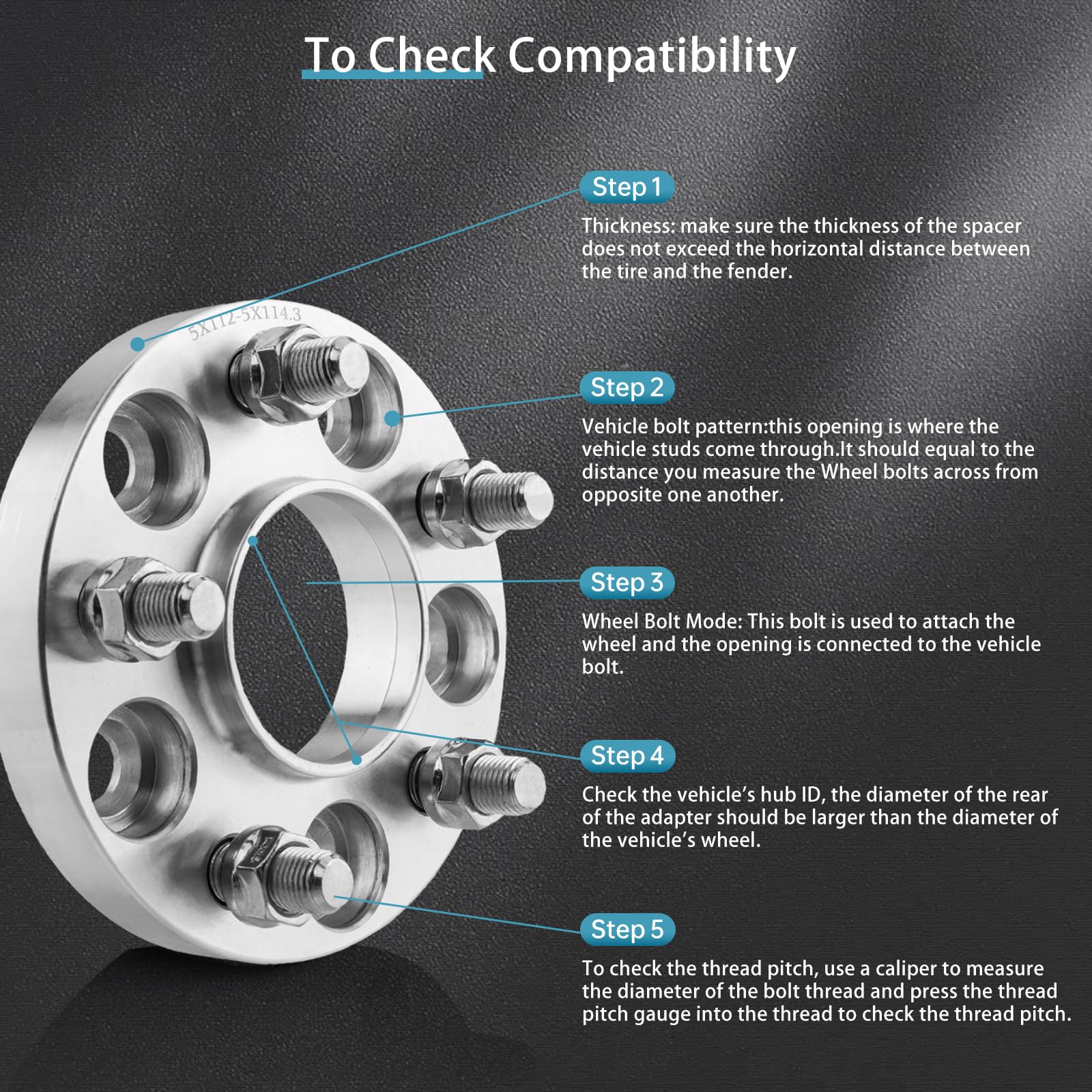 MOTORHOT 2Pcs 20mm Wheel Spacers Adapters 5x112mm to 5x114.3mm 5 Lug Hub 14x1.5 Studs 10 Lug Nuts Replacement for Audi 2008-2014 Mercedes-Benz 1994-2014 Maybach 2005-2012