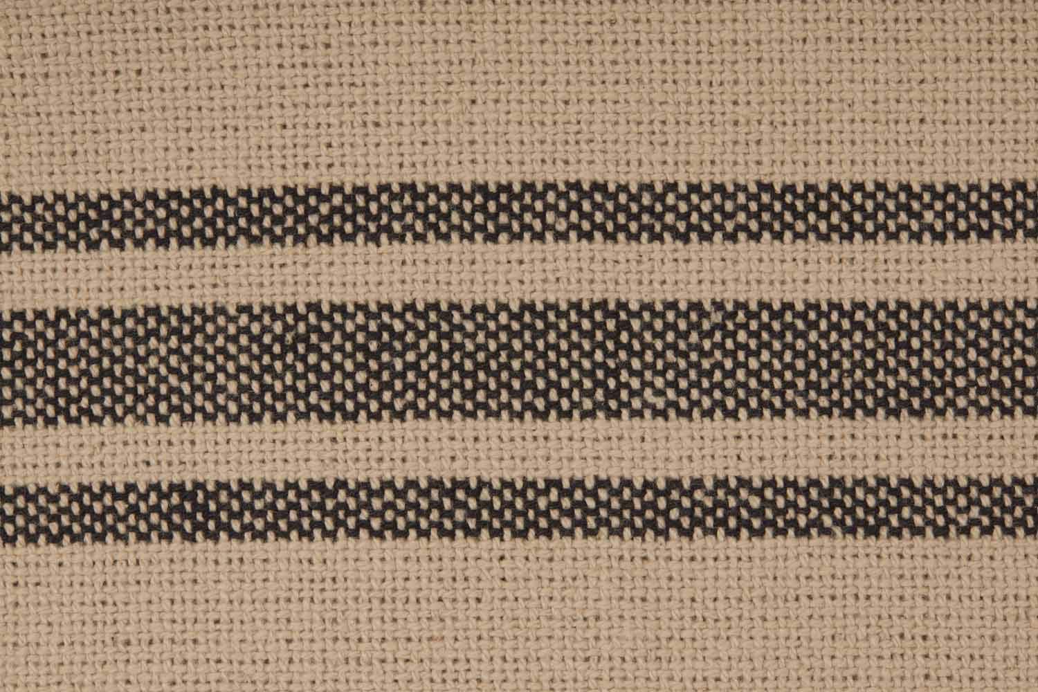 Mill House Stripe Black Euro Pillow Sham, 26 "x 26", Farmhouse Primitive Grain Sack Stripe Woven Bedding, Beige & Black