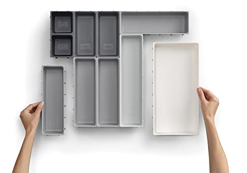 Joseph Joseph Blox Drawer Organizer, 10 Piece, Grey