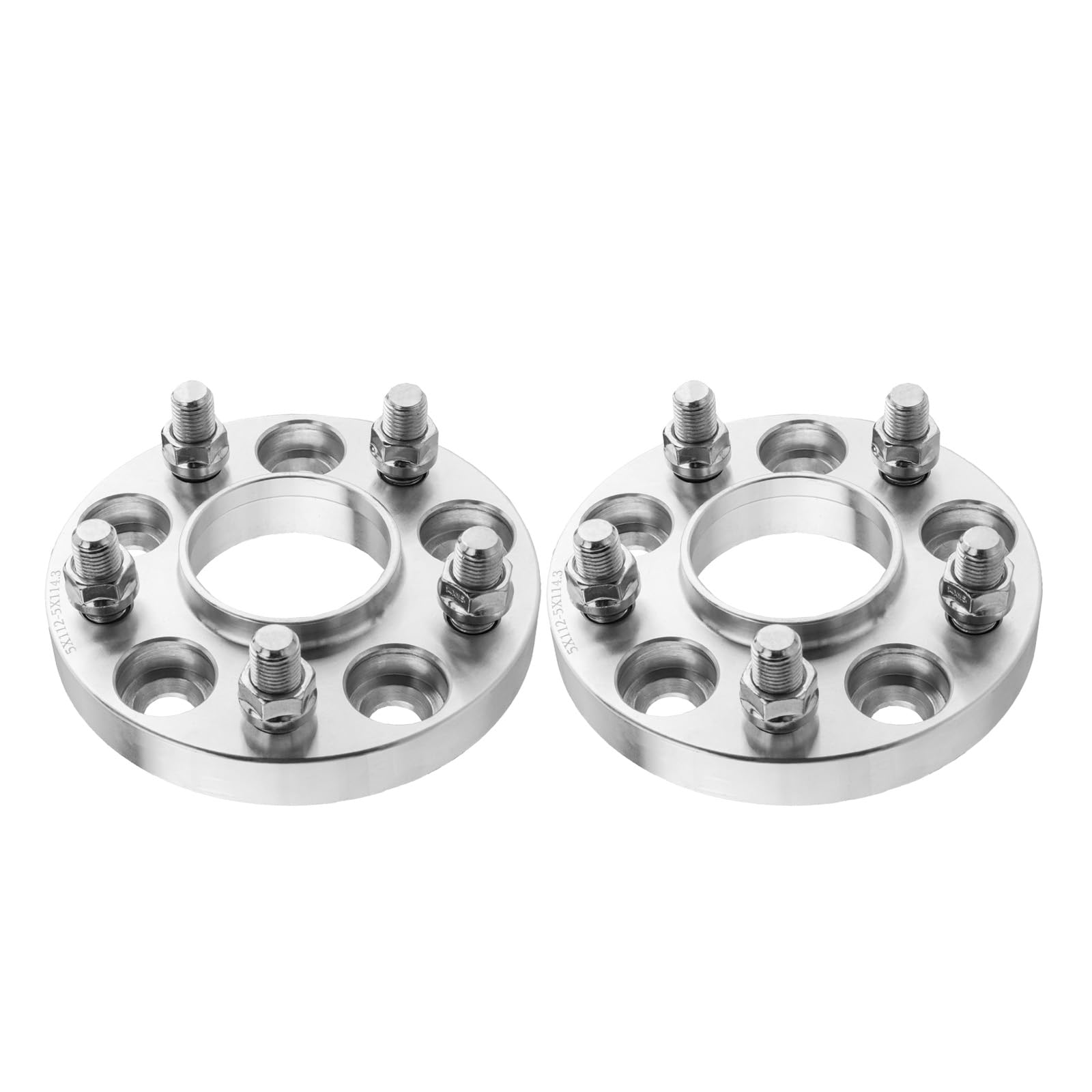 MOTORHOT 2Pcs 20mm Wheel Spacers Adapters 5x112mm to 5x114.3mm 5 Lug Hub 14x1.5 Studs 10 Lug Nuts Replacement for Audi 2008-2014 Mercedes-Benz 1994-2014 Maybach 2005-2012