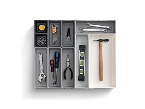 Joseph Joseph Blox Drawer Organizer, 10 Piece, Grey