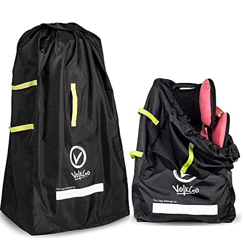 Durable Car Seat Travel Bag & Durable Stroller Bag for Airplane –– Ideal Gate Check Bag for Air Travel & Saving Money –– for Safe & Secure Car Seat and Double/Dual Stroller.