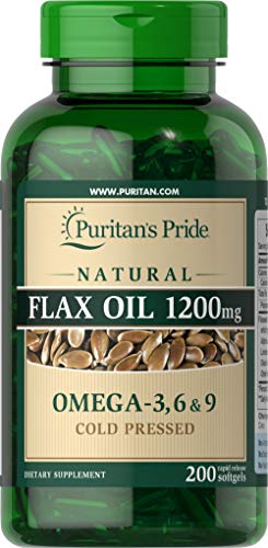 Puritan's Pride Natural Flax Oil 1200 mg-200 Rapid Release Softgels