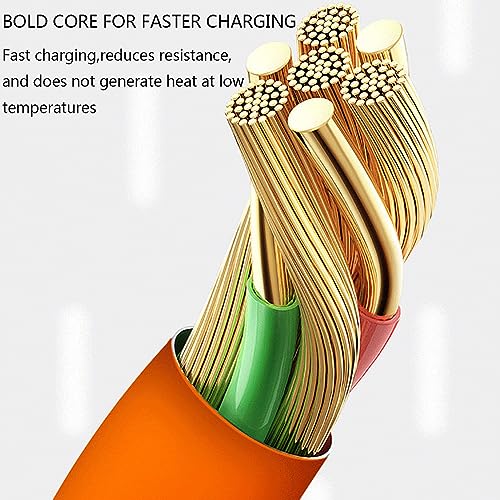 Chubby USB C Cable,180° Rotating USB C Charger Cable,USB A to USB C Charging Cable,Orange,3.3ft,Compatible with Samsung Galaxy S10,Note 9,A11,Moto Z2 (not Compatible with i-Phone)