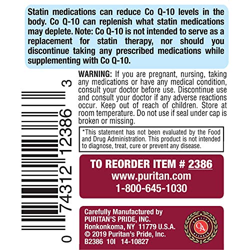 Q-Sorb CoQ10 50mg, Contributes to Heart Wellness,100 Softgels by Puritan's Pride
