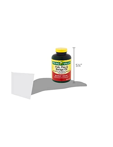 Spring Valley Fish, Flaxseed, Borage Oil, Omega 3-6-9, 120 Softgels + STS Fridge Magnet.