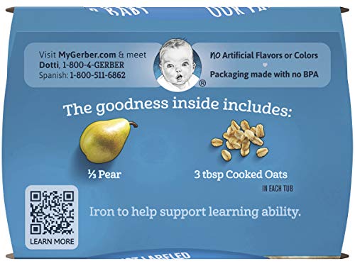 Gerber 2nd Foods - Pears & Cinnamon with Oatmeal (Pack of 6)