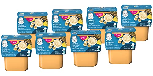 Gerber 2nd Foods Baby Food Tubs, Hawaiian Delight, Creamy Juice & Fruit Blend, 4-Ounce Tubs, 2 CT Per Pack (Pack of 8)
