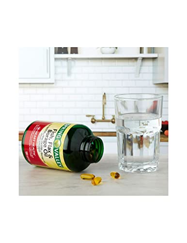 Spring Valley Fish, Flaxseed, Borage Oil, Omega 3-6-9, 120 Softgels + STS Fridge Magnet.