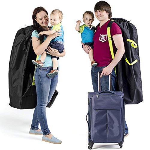 Durable Car Seat Travel Bag & Durable Stroller Bag for Airplane โโ Ideal Gate Check Bag for Air Travel & Saving Money โโ for Safe & Secure Car Seat and Double/Dual Stroller.