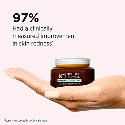 it COSMETICS Bye Bye Redness - Sensitive Skin Moisturizer - Reduces Facial Redness - With Colloidal Oatmeal, Aloe & Cucumber - 2.0 oz