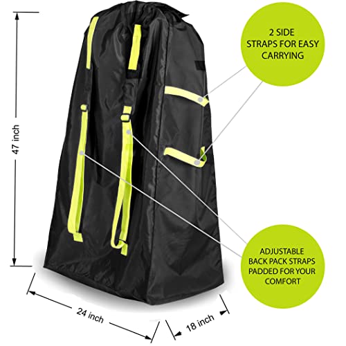 Durable Car Seat Travel Bag & Durable Stroller Bag for Airplane โโ Ideal Gate Check Bag for Air Travel & Saving Money โโ for Safe & Secure Car Seat and Double/Dual Stroller.