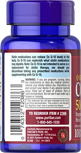 Q-Sorb CoQ10 50mg, Contributes to Heart Wellness,100 Softgels by Puritan's Pride