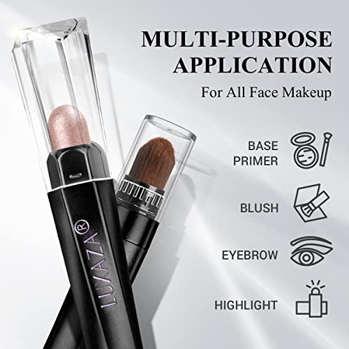 LUXAZA 6PCS Eyeshadow Stick Set,Shimmer And Matte Neutral Eyeshadow Pencil Crayon,Pearl Pink Cream Eye Shadow Stick Makeup,Long Lasting Eye Brightener Highlighter Makeup Set