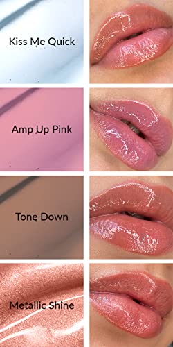 VASANTI Hyaluronic Boost Lip Plumper - Non-Sticky Lightweight Cosmetics for Soft Hydrated Lips (Metallic Shine)