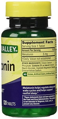 Spring Valley Melatonin 5mg Twin Pack, 120 Count (Pack of 2)