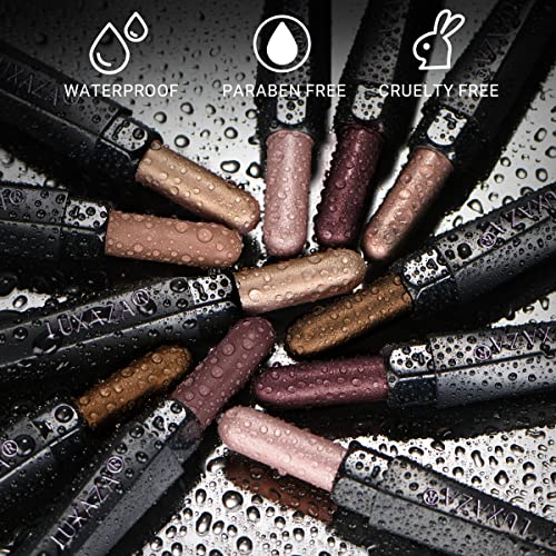 LUXAZA 6PCS Eyeshadow Stick Set,Shimmer And Matte Neutral Eyeshadow Pencil Crayon,Pearl Pink Cream Eye Shadow Stick Makeup,Long Lasting Eye Brightener Highlighter Makeup Set