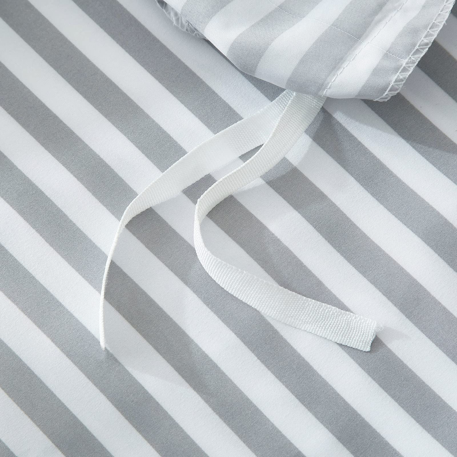 EAVD Duvet Cover Twin Grey Striped Duvet Cover Soft Microfiber Classic Striped Geometric Bedding Set with 2 Pillowcases Reversible Modern Grey Striped Comforter Cover with Zipper Closure