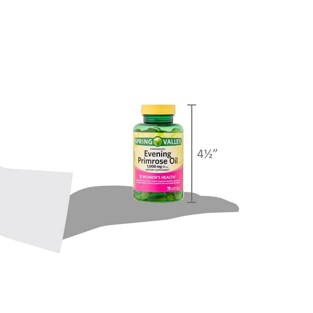 Evening Primrose Oil by Spring Valley, 75ct + AM/PM Weekly Pill Box
