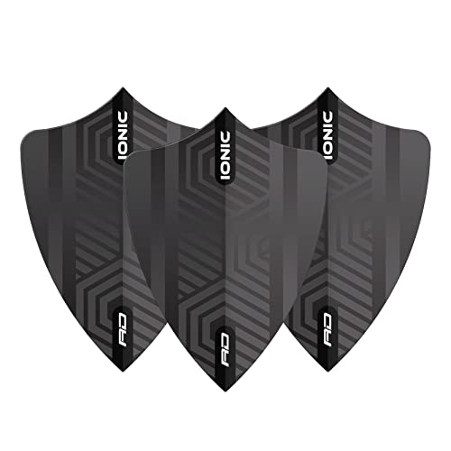 RED DRAGON Hardcore Black Freestyle Dart Flights- 3 Sets Per Pack (9 Dart Flights in Total)